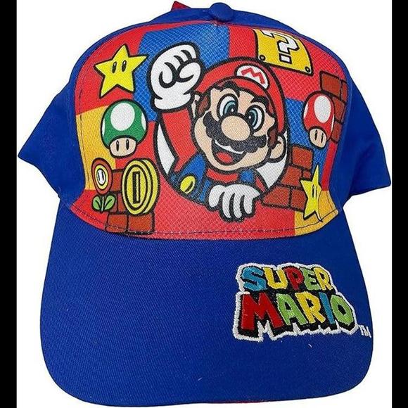 Nintendo | Accessories | Super Mario Cap Youth Size Blue Hat | Poshmark